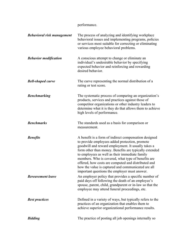 Glossary of human resources terms | PDF