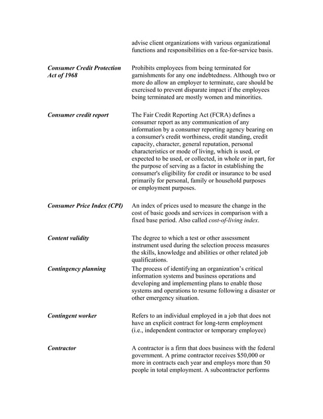 Glossary of Human Resources Management Terms | PDF