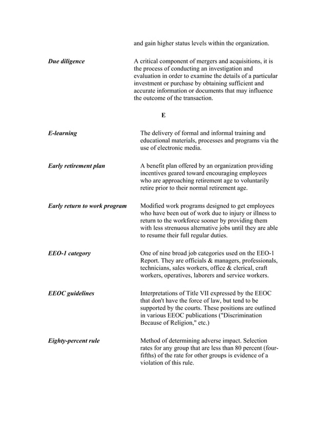 Glossary of Human Resources Management Terms | PDF