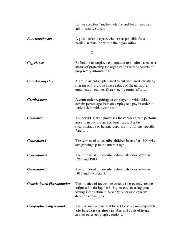 Glossary of Human Resources Management Terms | PDF