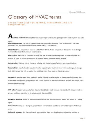 Glossary of HVAC Terms | PDF