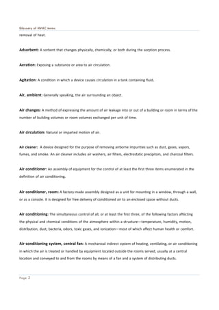 Glossary of HVAC Terms | PDF