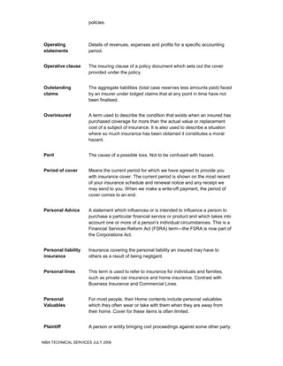 Glossary of insurance_terms a-z | PDF