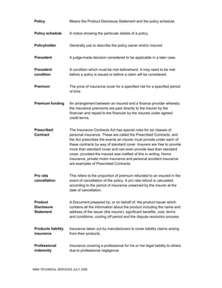 Glossary of insurance_terms a-z | PDF