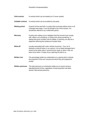 Glossary of insurance_terms a-z | PDF