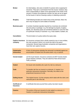 Glossary of insurance_terms a-z | PDF | Motor Insurance | Insurance