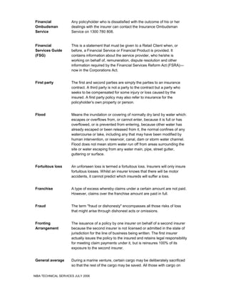 Glossary of insurance_terms a-z | PDF | Motor Insurance | Insurance