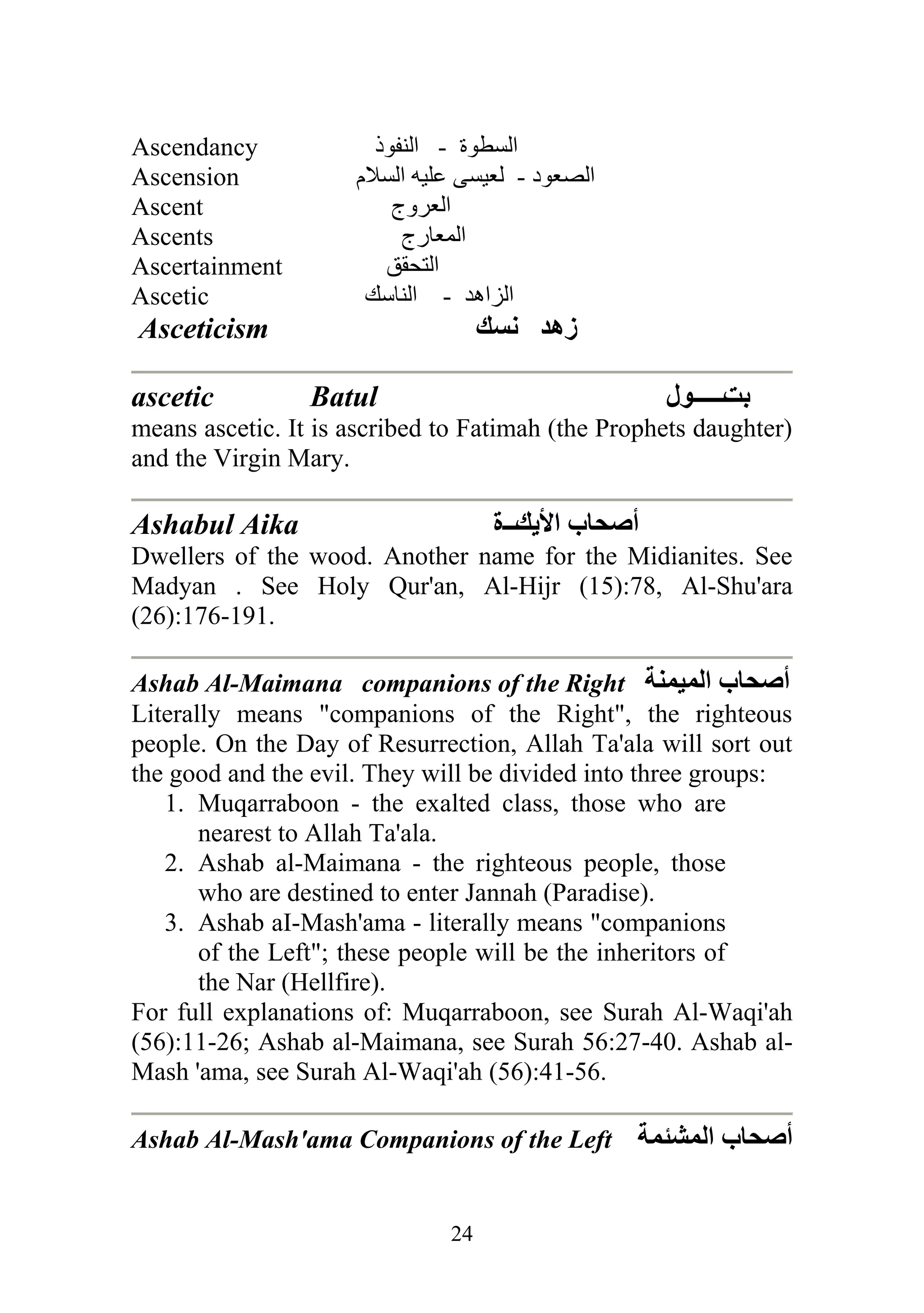 Glossary Of Islamic Terms | PDF