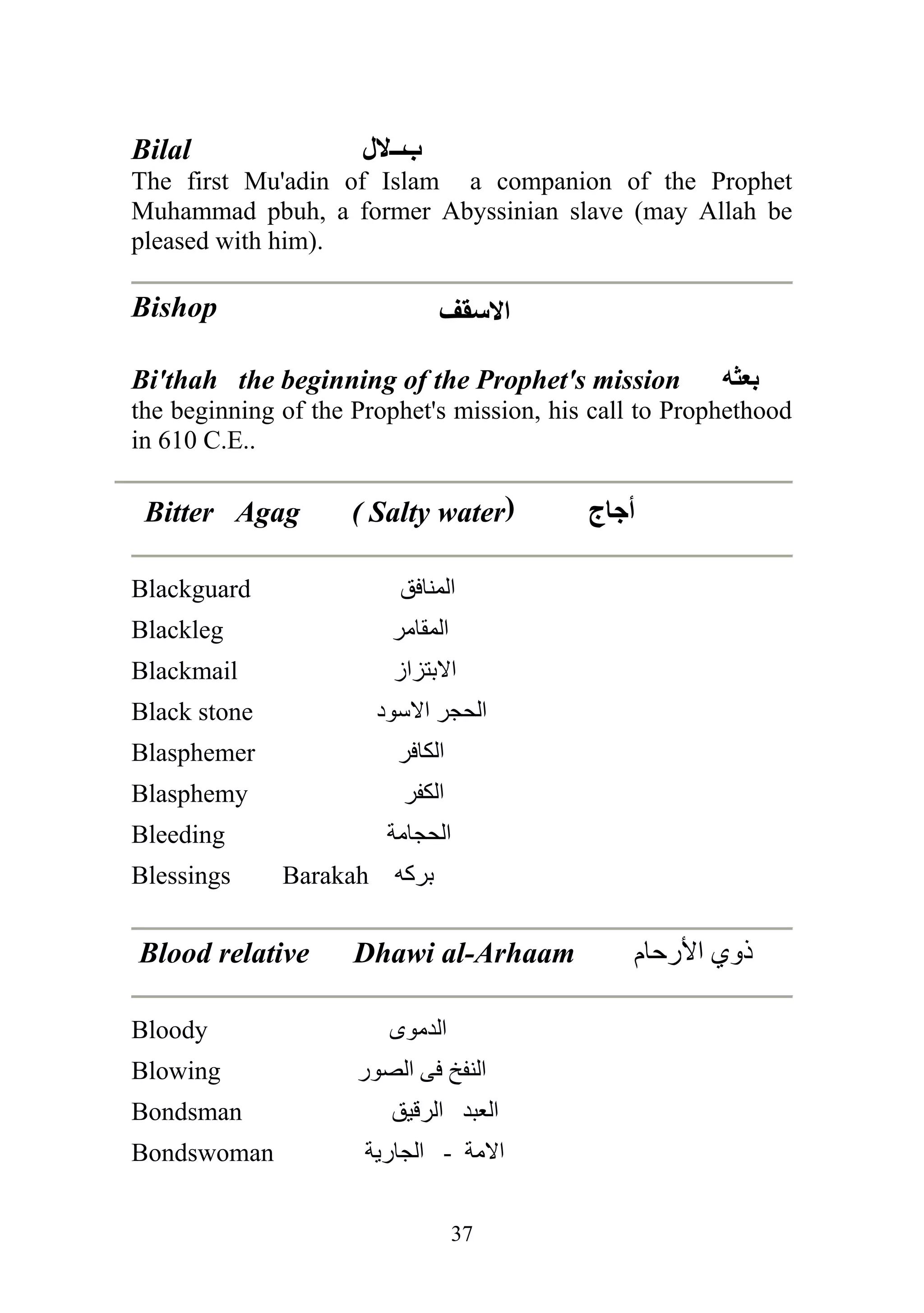 Glossary Of Islamic Terms | PDF