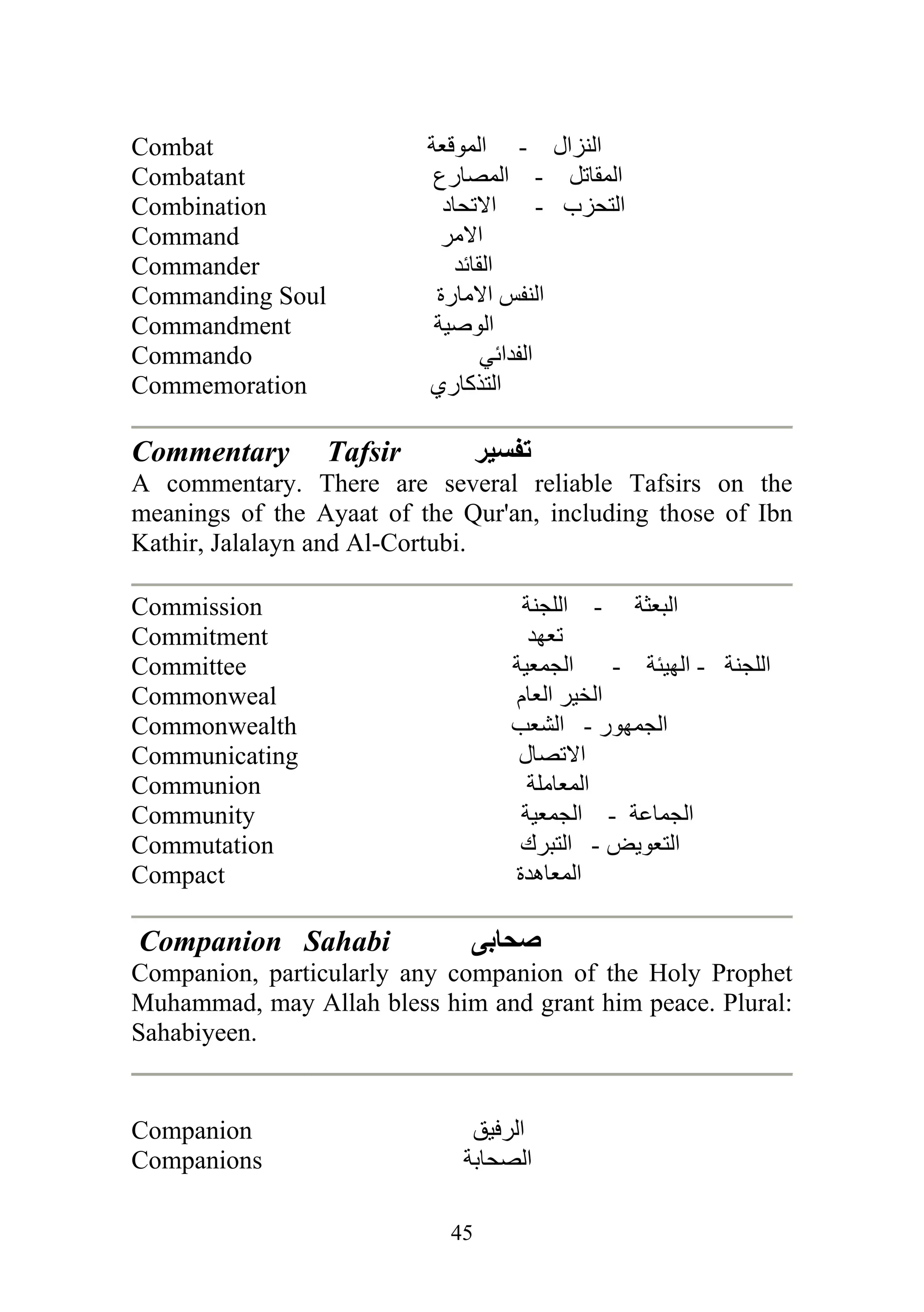 Glossary Of Islamic Terms | PDF