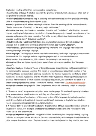 Glossary of English Language Teaching | DOCX