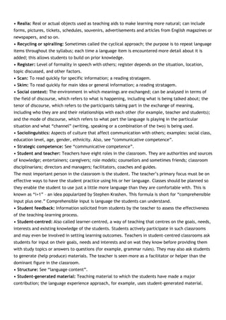 Glossary of English Language Teaching | DOCX