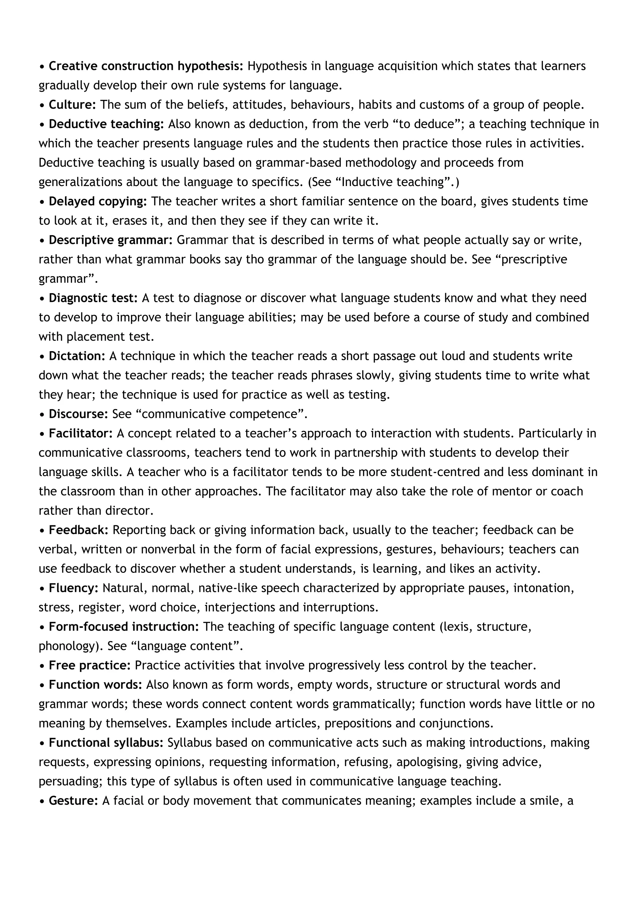 Glossary of language teaching terms and idea1 | DOCX