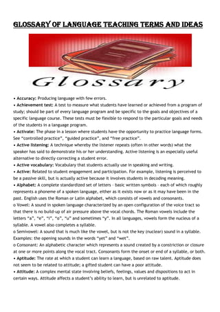 Glossary of language teaching terms and idea1 | DOCX