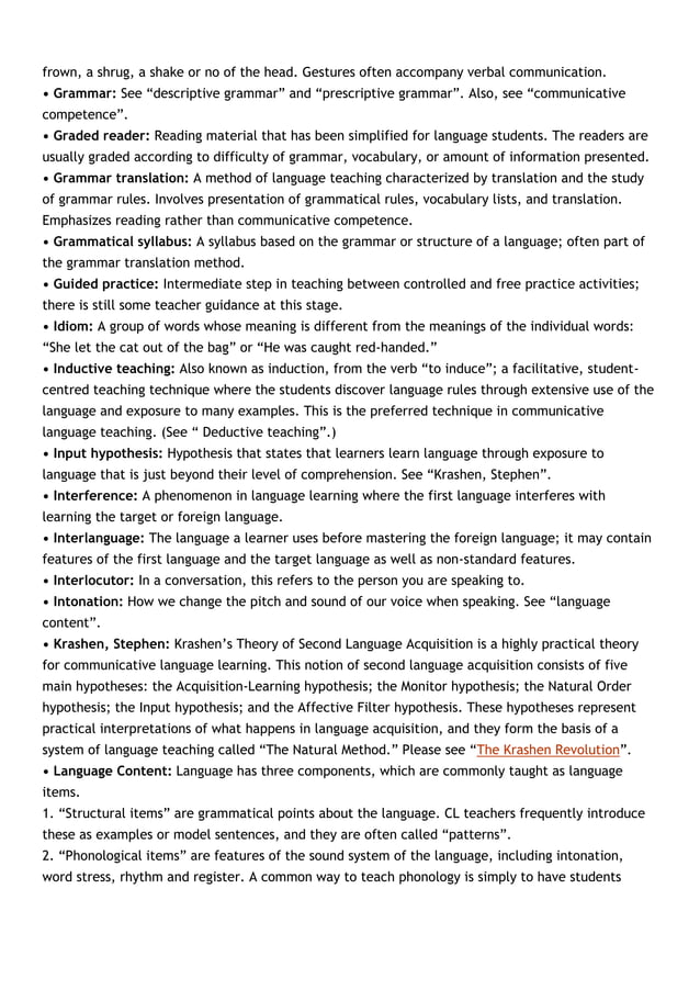 Glossary of language teaching terms and idea1 | DOCX