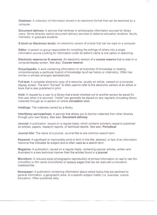 Glossary Of Library Terms | PDF