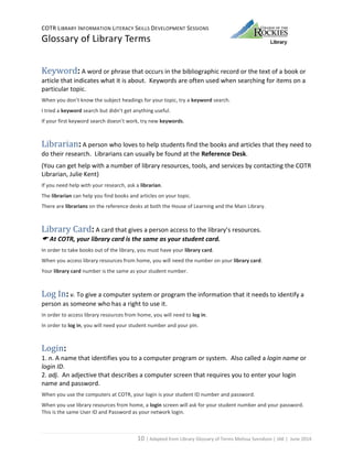 Glossary of Library Terms | PDF