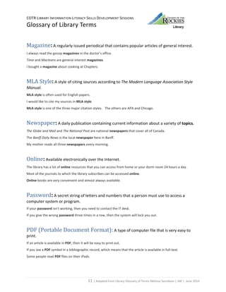 Glossary of Library Terms | PDF