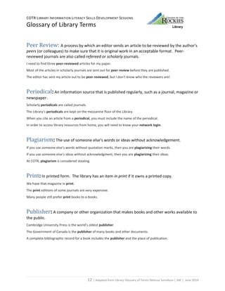 Glossary of Library Terms | PDF