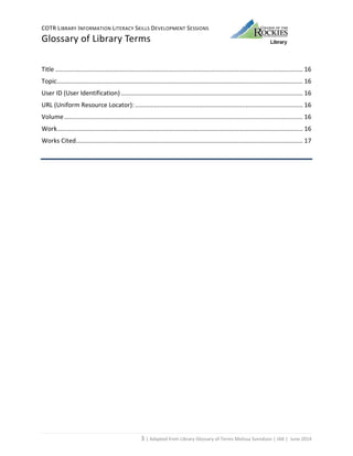 Glossary of Library Terms | PDF