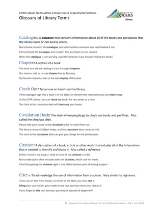 Glossary of Library Terms | PDF | Publishing Industry | Industries