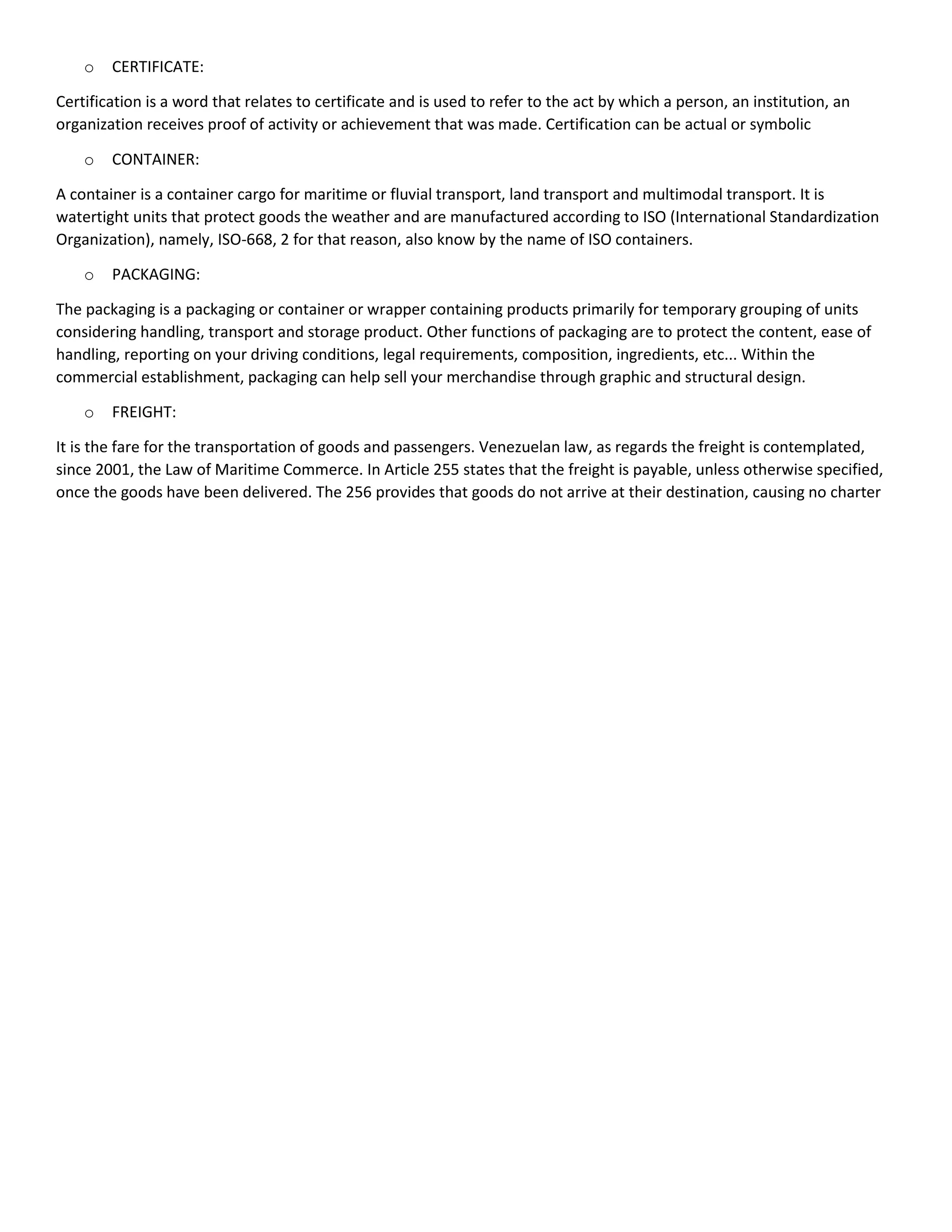 GLOSSARY OF LOGISTICS | PDF | Cruises | Travel Type