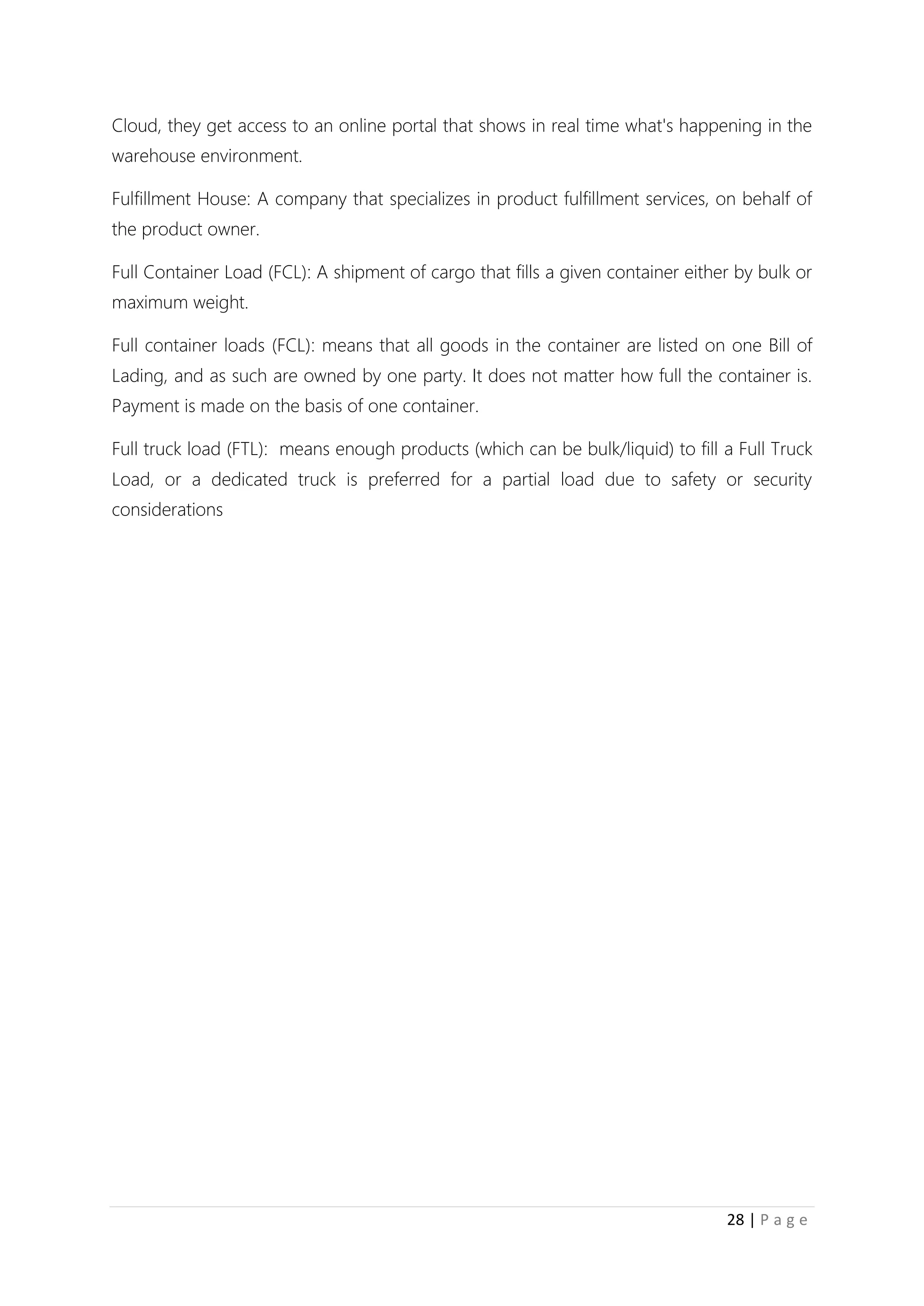 Glossary of logistics and postal logistics | PDF