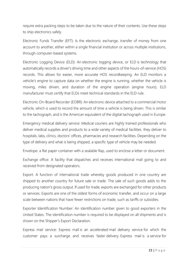 Glossary of logistics and postal logistics | PDF