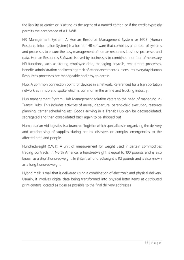 Glossary of logistics and postal logistics | PDF