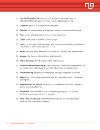 Glossary of Modern Marketing Definitions | PDF