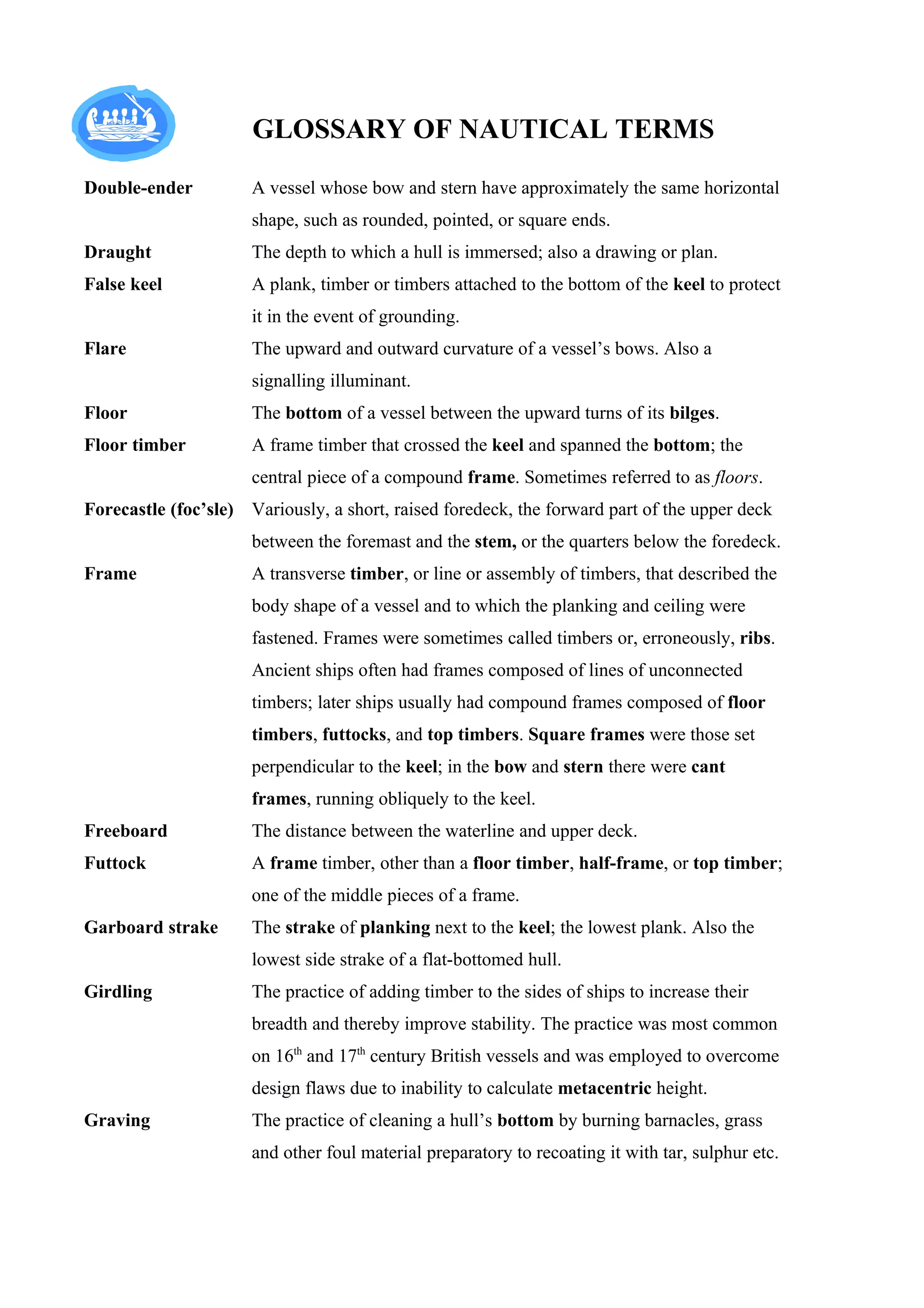 Glossary of Nautical Terms | DOC