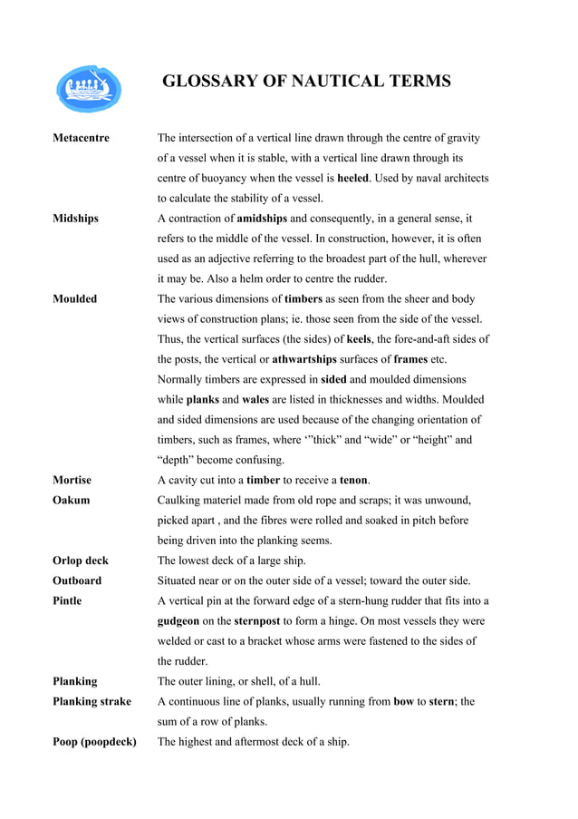 Glossary of Nautical Terms | DOC
