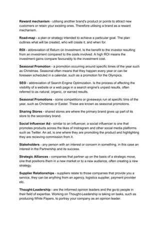 Glossary of Partnership Marketing Terms - Word Doc | PDF