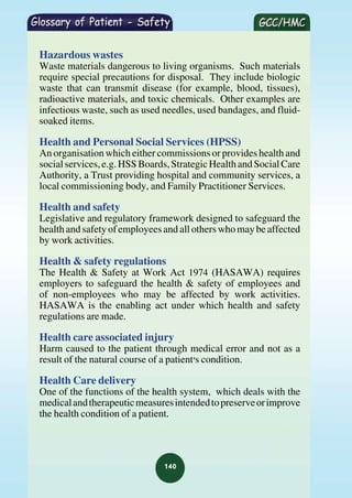 Glossary Of Patient Safety Summary Document | PDF