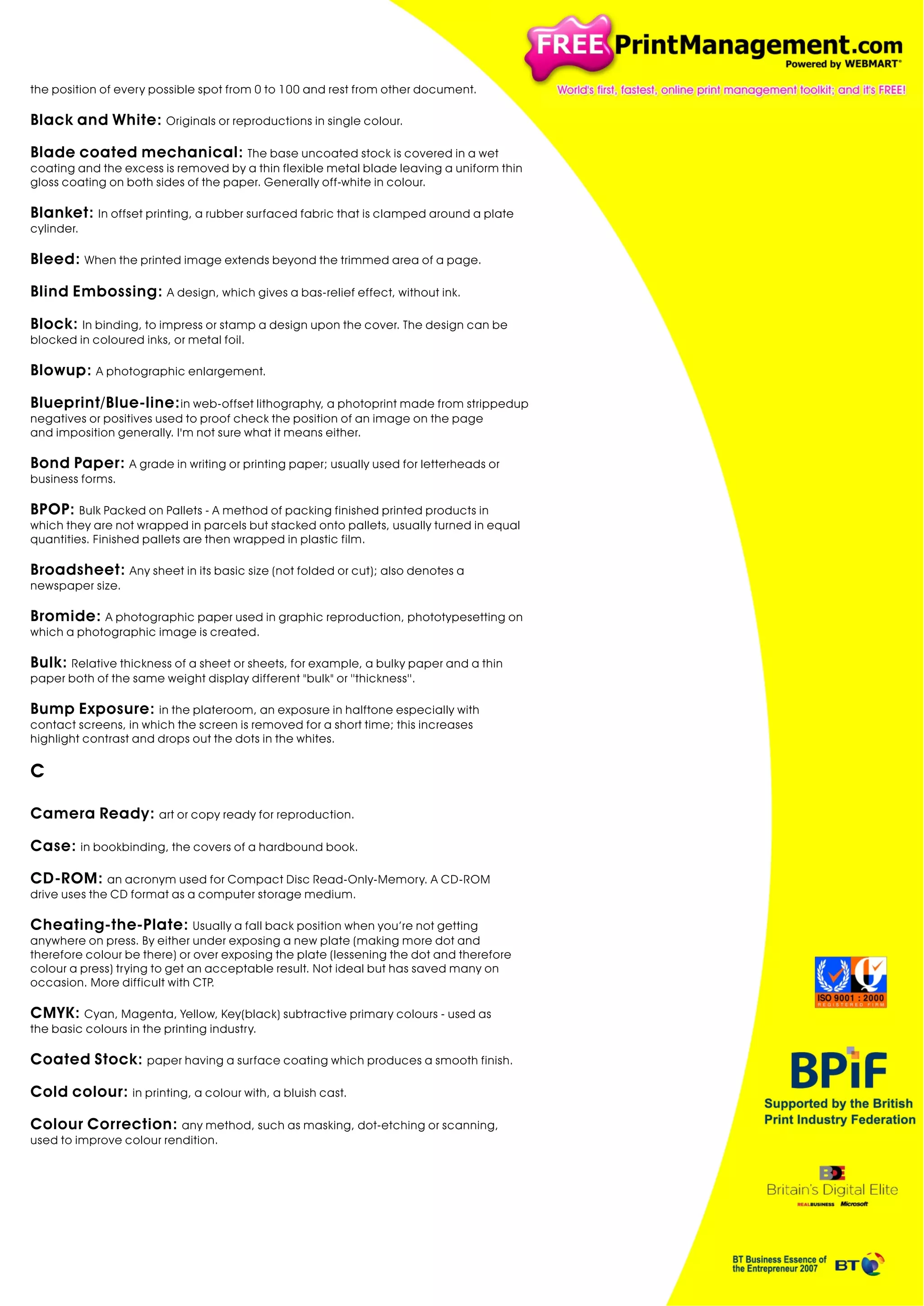 GLOSSARY OF PRINT TERMS IN ENGLISH | PDF