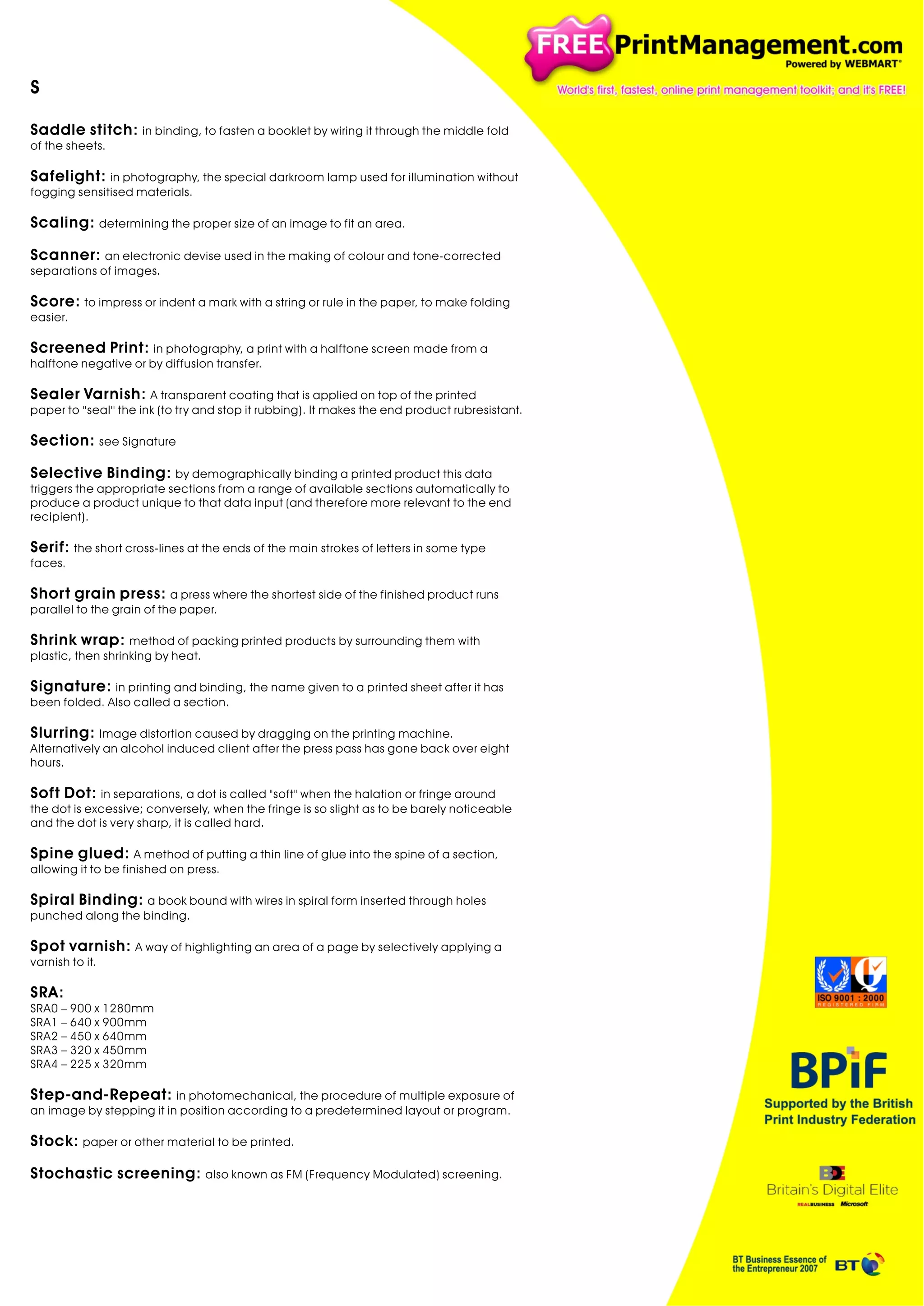 GLOSSARY OF PRINT TERMS IN ENGLISH | PDF