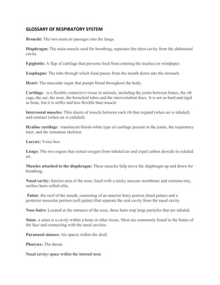Glossary of respiratory system2015 | PDF | Ear, Nose and Throat ...