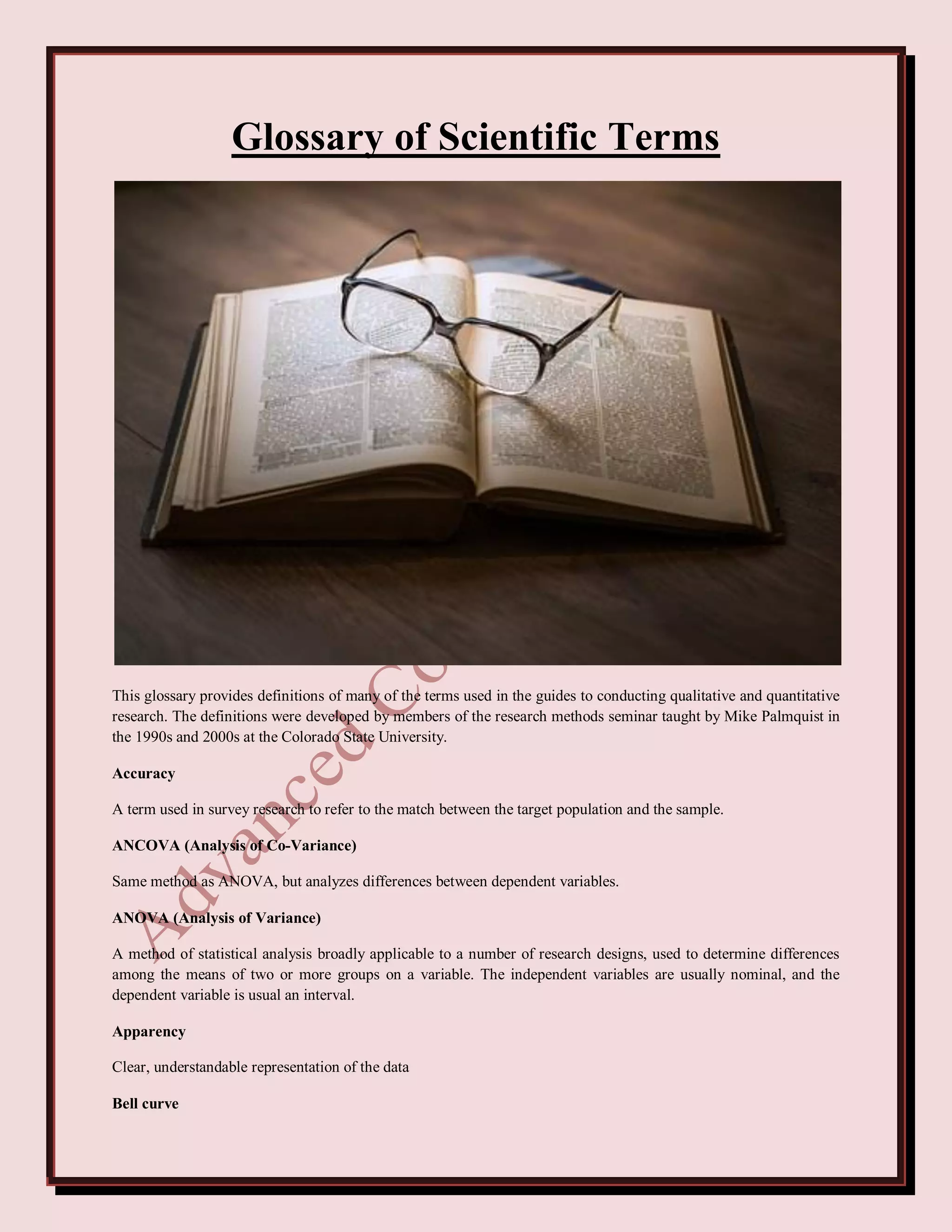 Glossary of Scientific Terms | PDF | Science