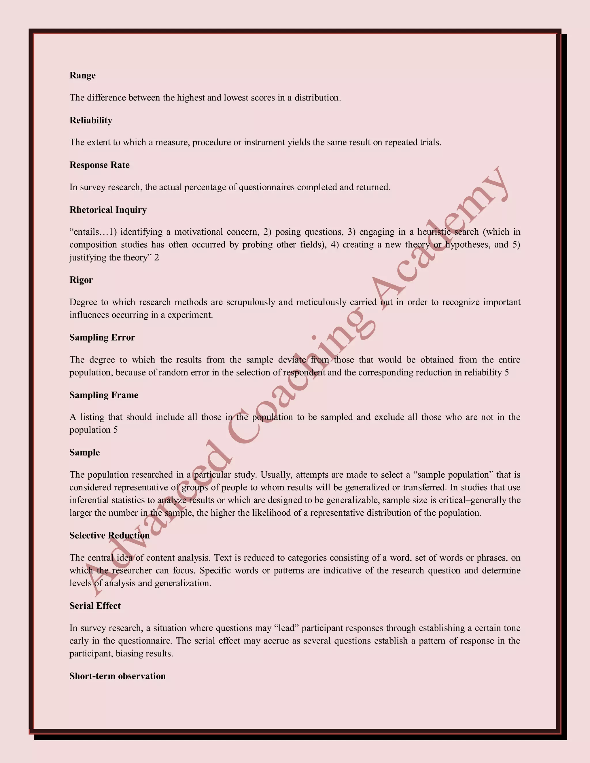 Glossary of Scientific Terms | PDF