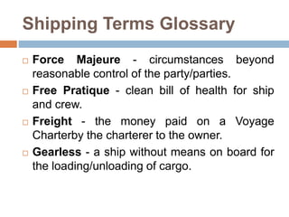Glossary of shipping terms | PPTX