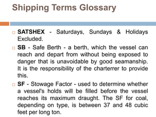 Glossary of shipping terms | PPTX