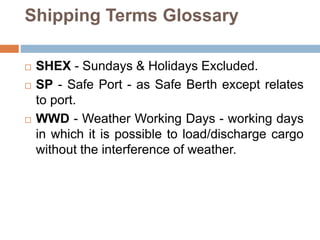Glossary of shipping terms | PPTX