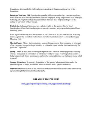 Glossary of sponsorship terms | PDF | Non-Profit Organizations | Industries