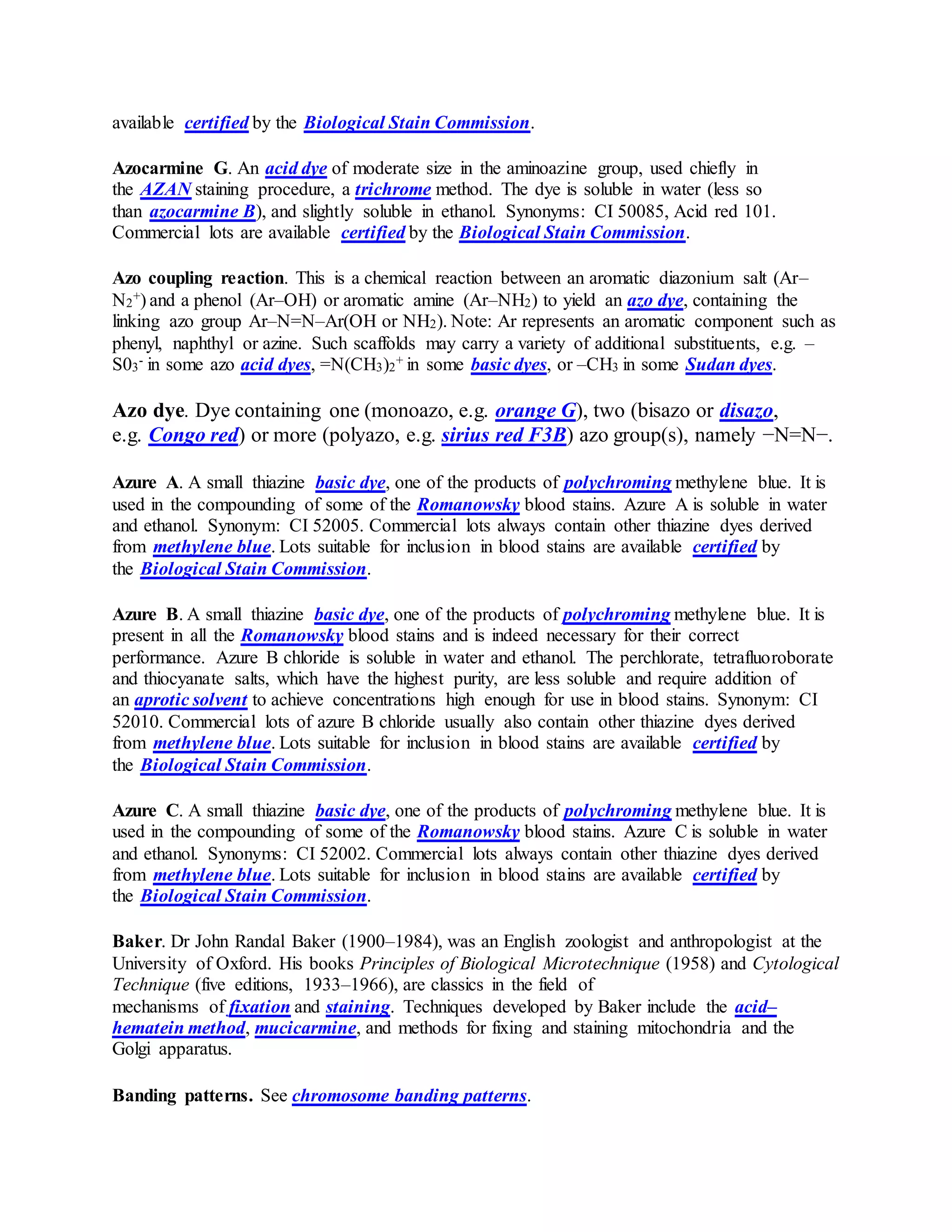 Glossary of staining methods, reagents, immunostaining, terminology and ...