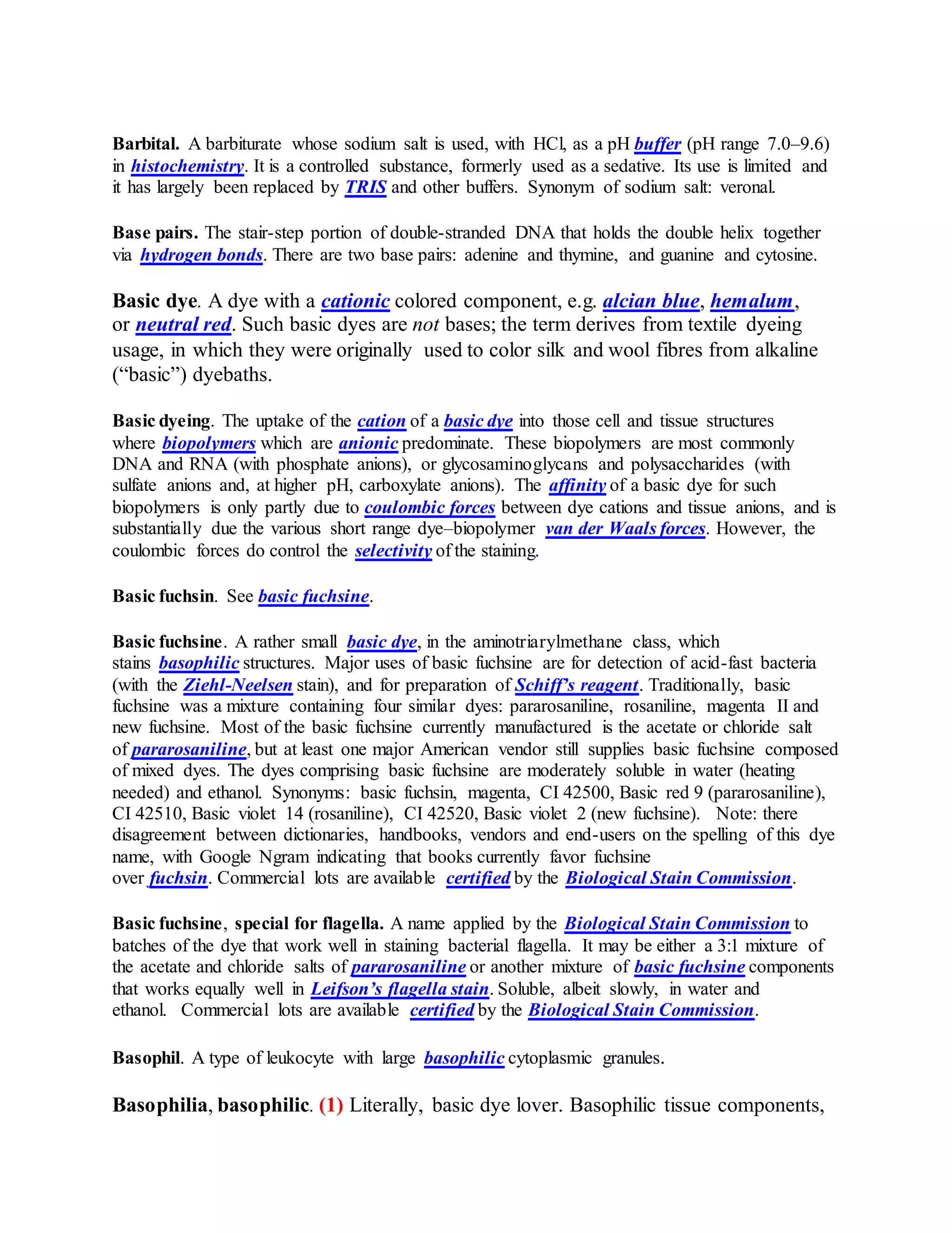 Glossary of staining methods, reagents, immunostaining, terminology and ...