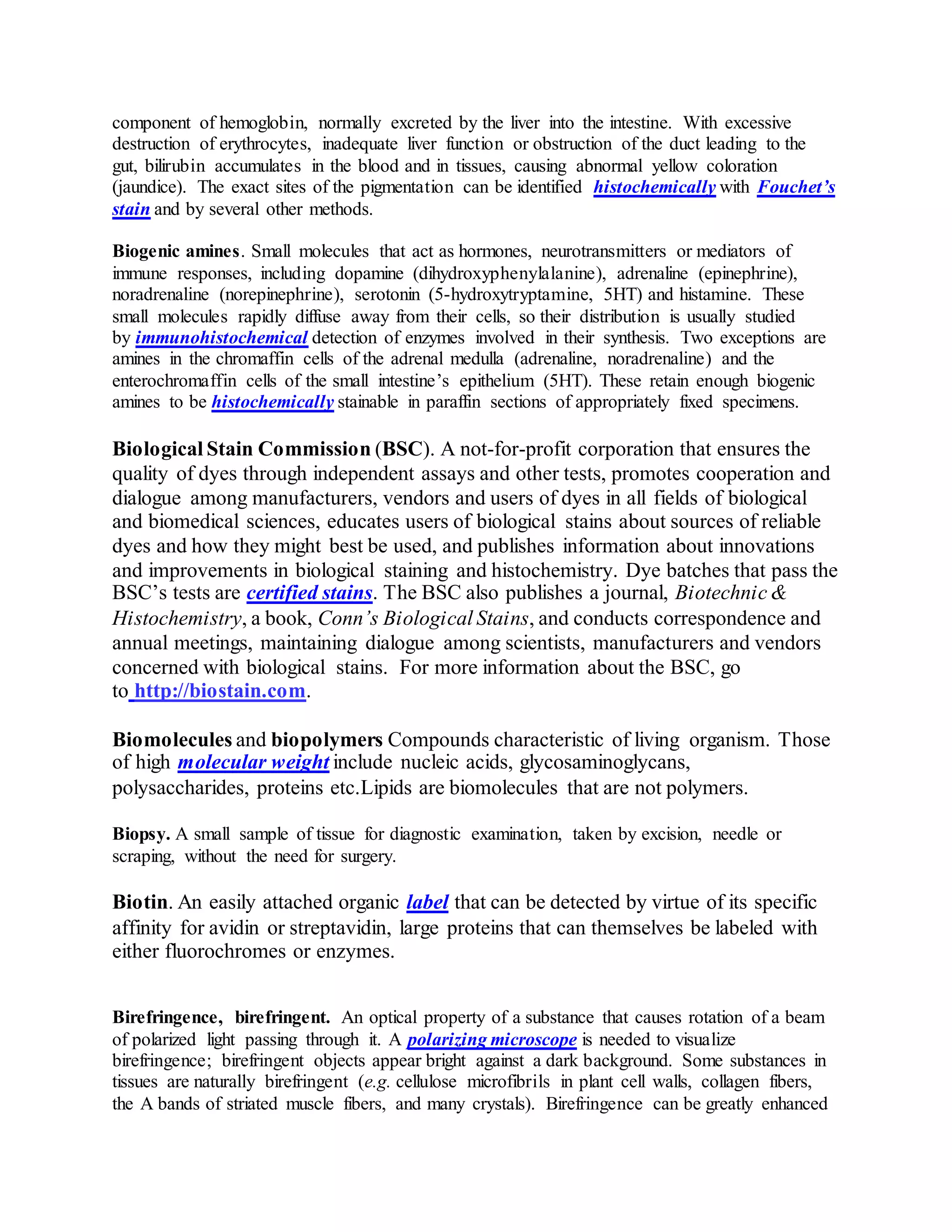 Glossary of staining methods, reagents, immunostaining, terminology and ...