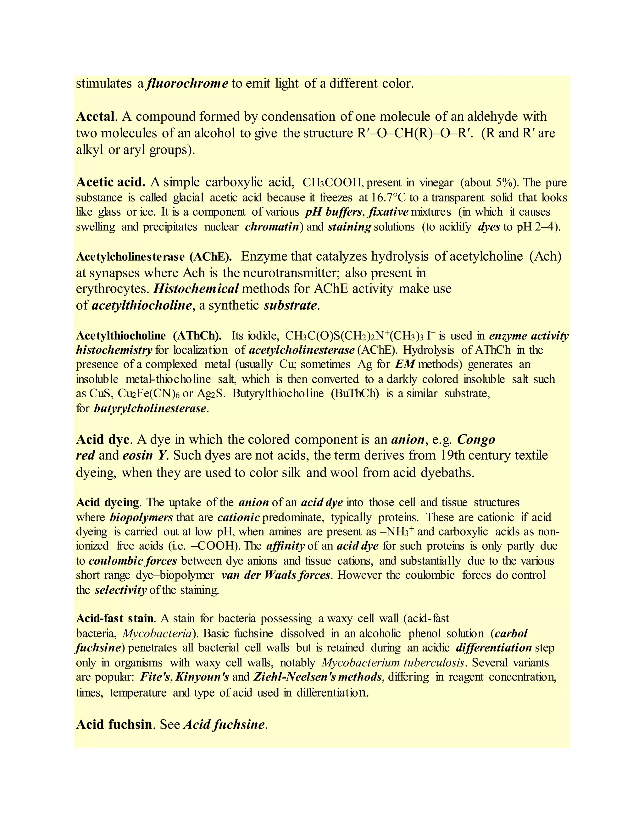 Glossary of staining methods, reagents, immunostaining, terminology and ...
