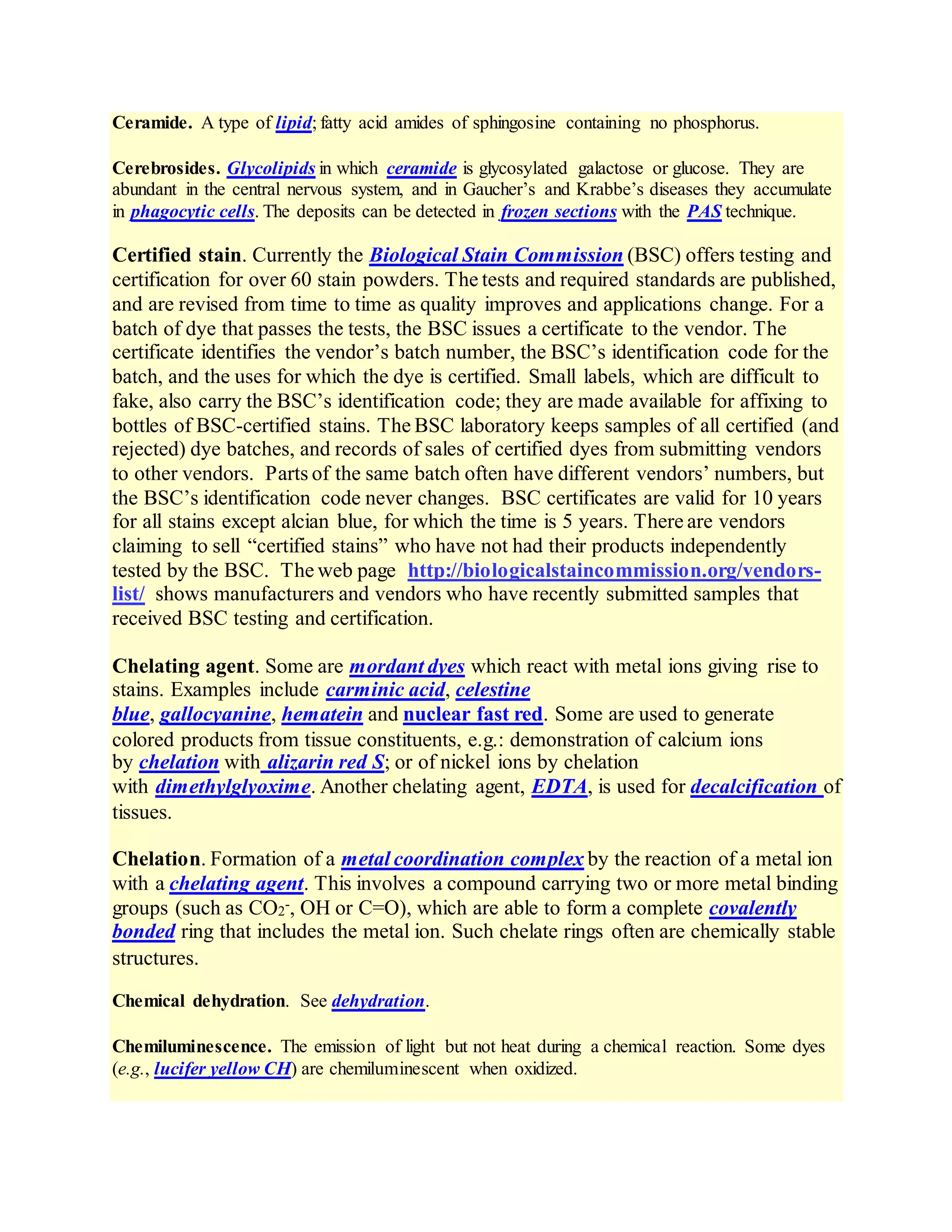 Glossary of staining methods, reagents, immunostaining, terminology and ...