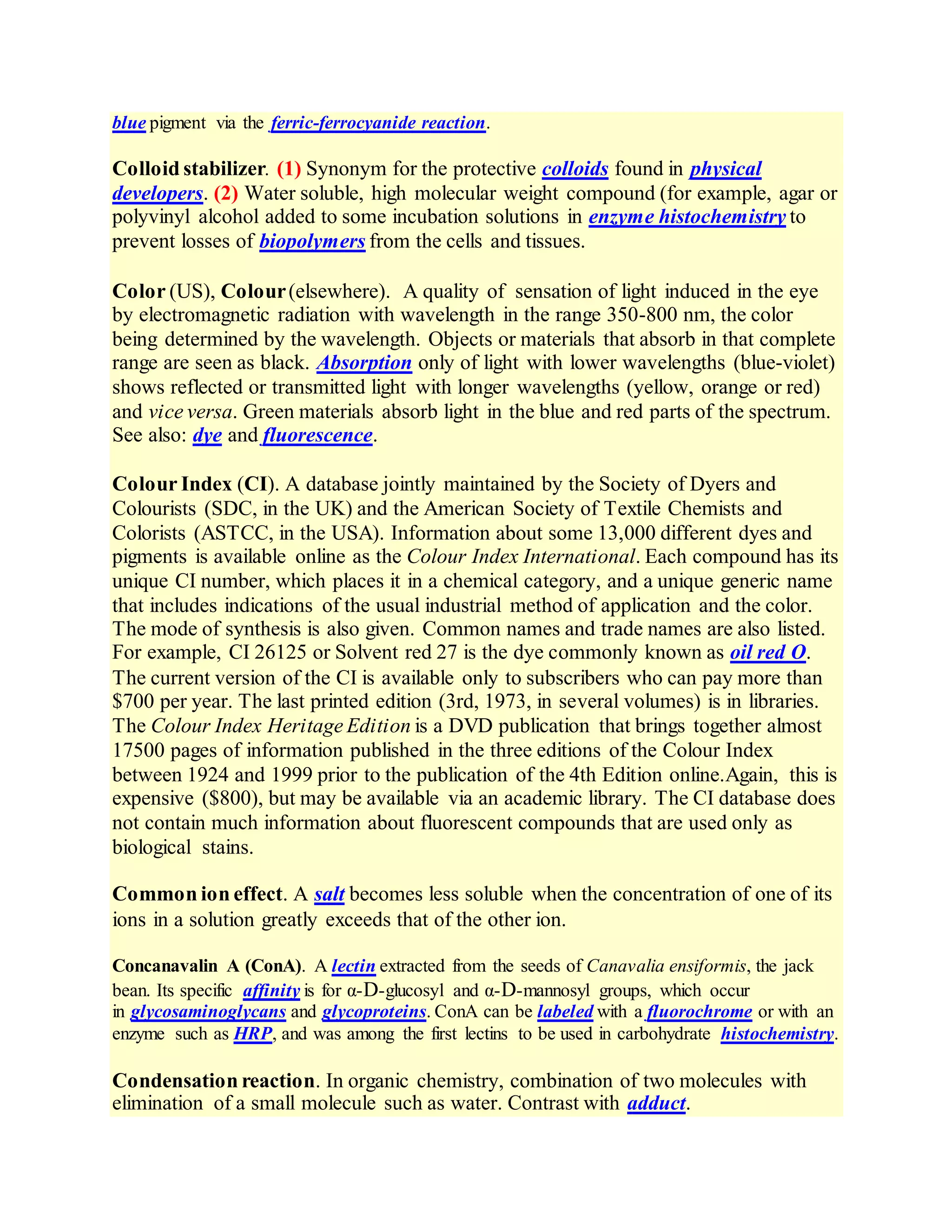 Glossary of staining methods, reagents, immunostaining, terminology and ...