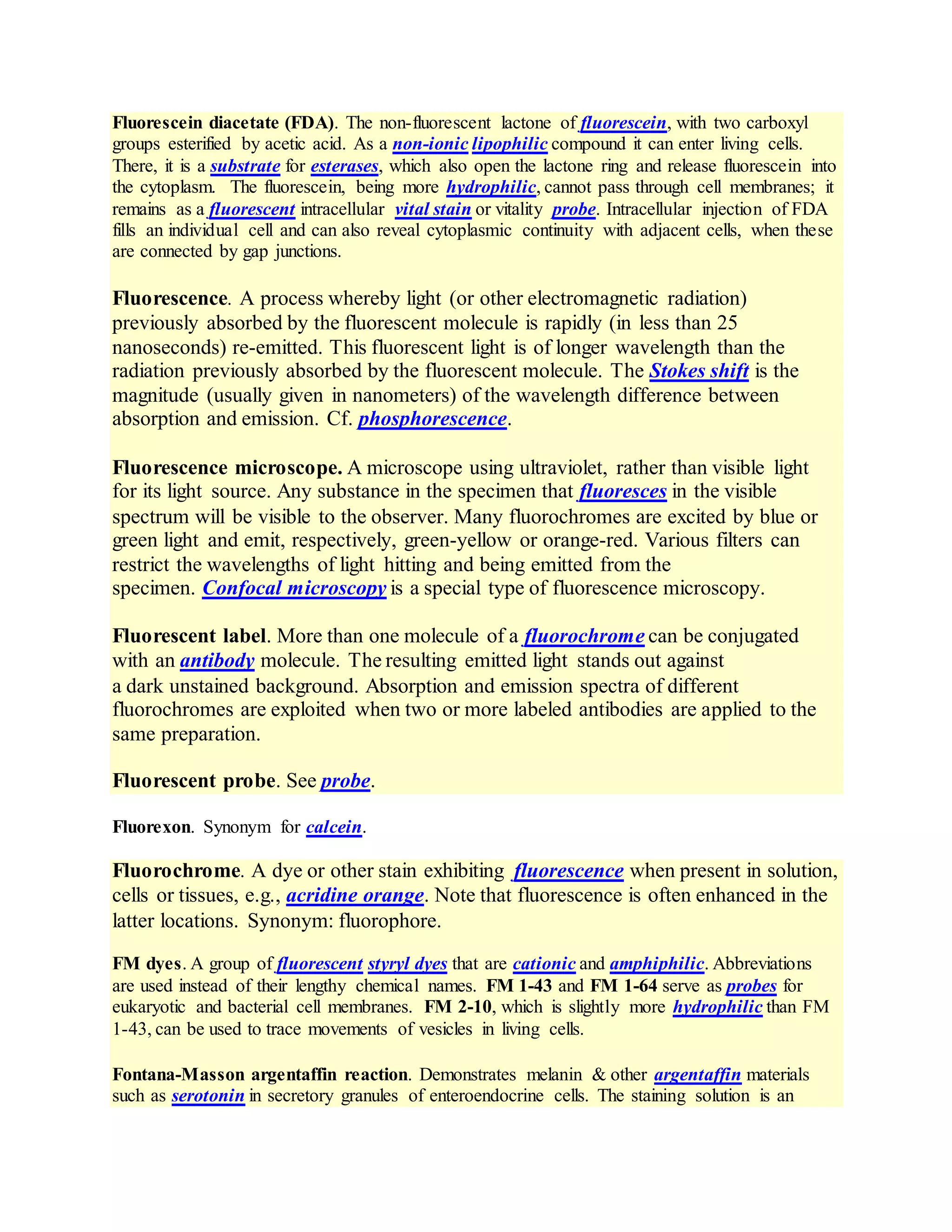 Glossary of staining methods, reagents, immunostaining, terminology and ...